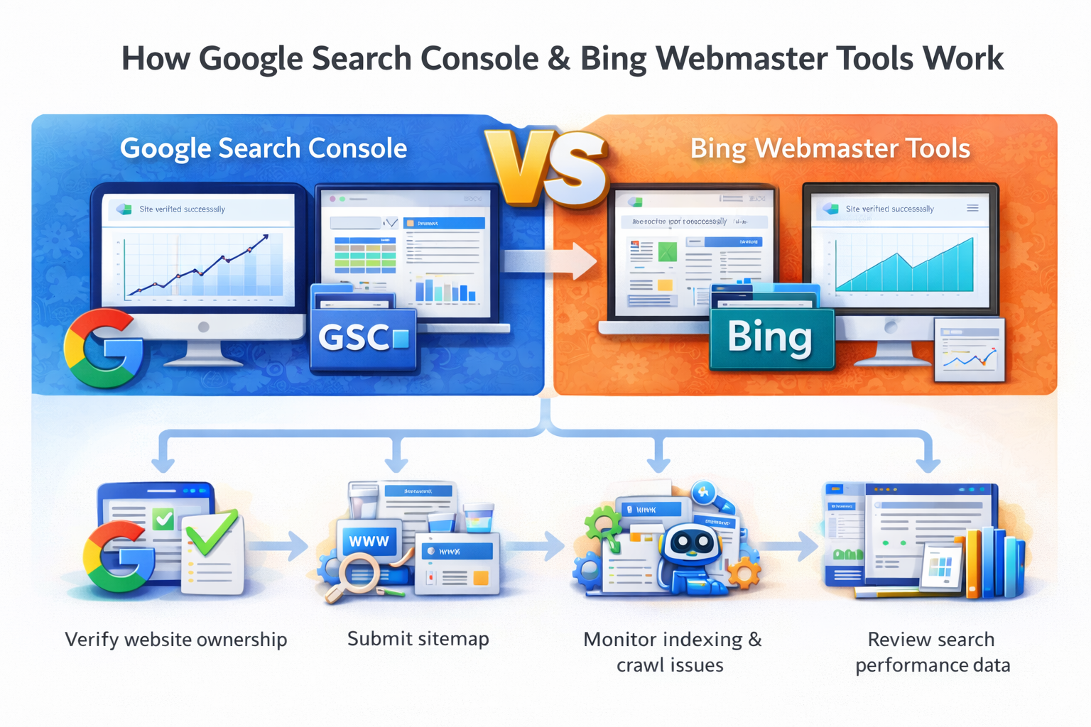Google Search Console vs Bing Webmaster Tools (2026): Best Choice